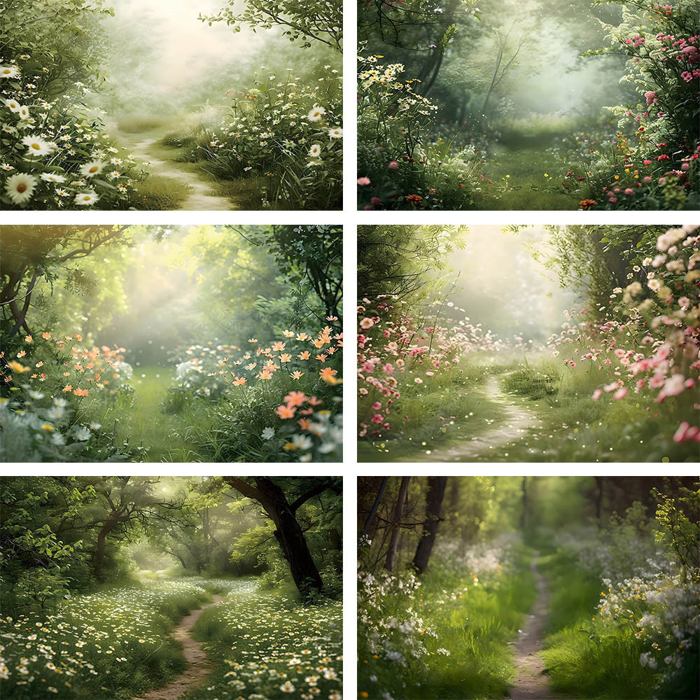 Spring Forest Garden Photography Background Newborn Birthday Green ...