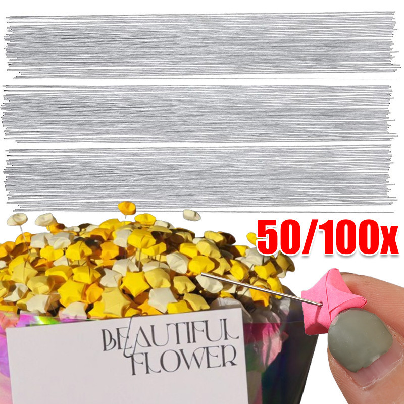 50/100Pcs Artificial Floral Rod Flower Stems Crafts/DIY Handmade Star ...