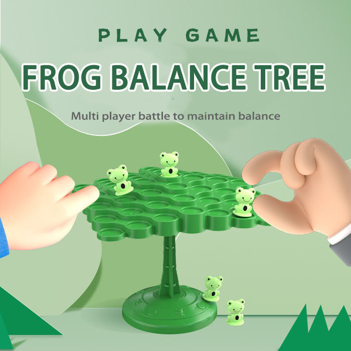 Child Toy Frog Stackable Balance Tree Math Game Educational Puzzle ...