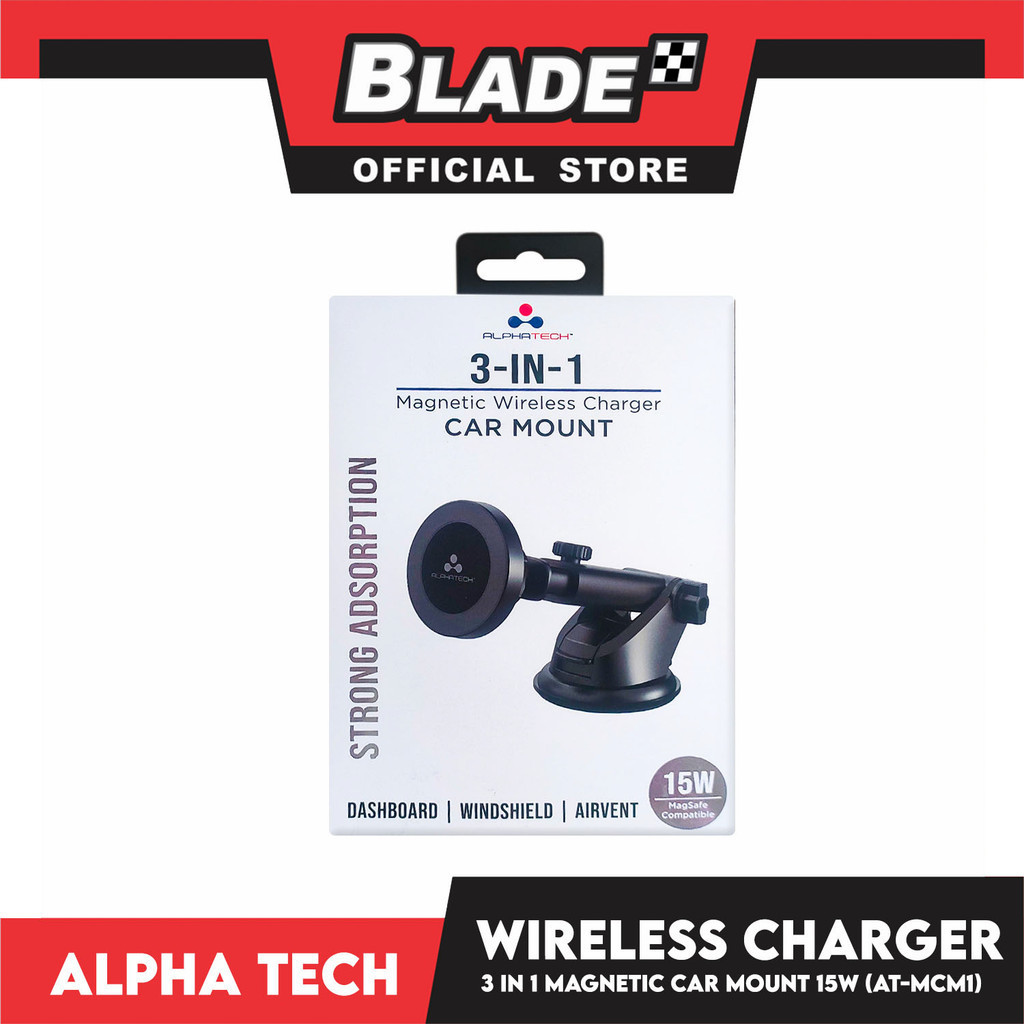 Alpha Tech 3-in-1 Magnetic Wireless Charger Car Mount 15W (AT-MCM1 ...