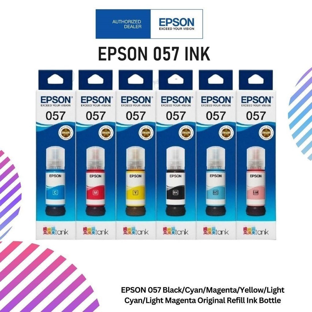 Epson 057 Ink EPSON L8050, L18050 Black Cyan Magenta Yellow Light Cyan ...