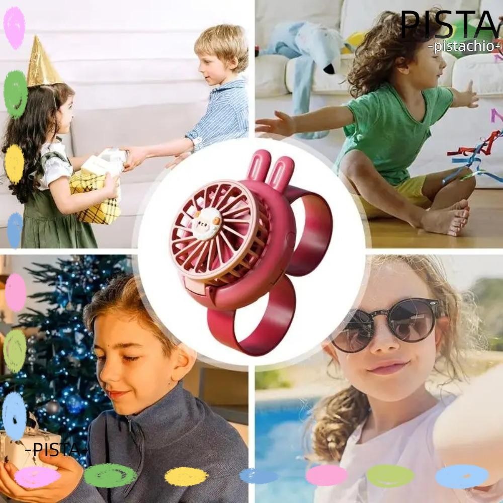 PISTA Handheld Mini Fan, USB Charging Portable Cartoon Watch Fan, Cute ...