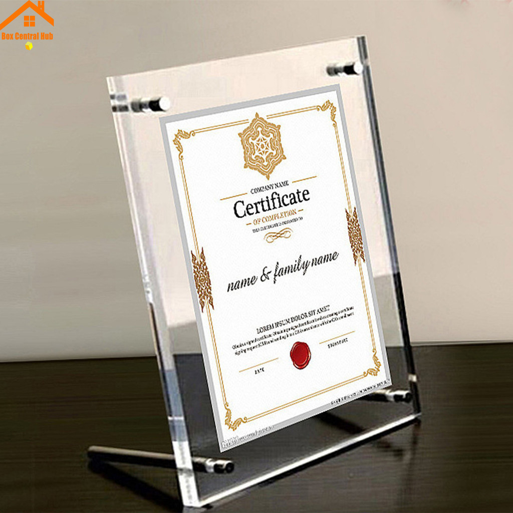 A4 Acrylic Photo Frame Authorization Certificate Medal Award Frame ...