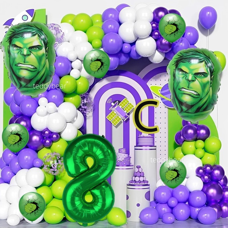 The Avengers Theme Balloons Garland Set Marvel Hulk Superhero for ...