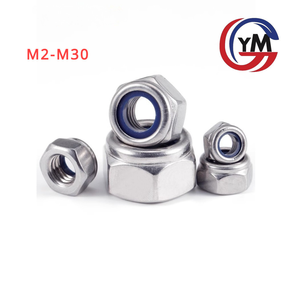 [YMH1] M2-M30 4#6#8#10#，1/4,5/16,3/8,1/2 Self Locking Nut SS 304/316 ...