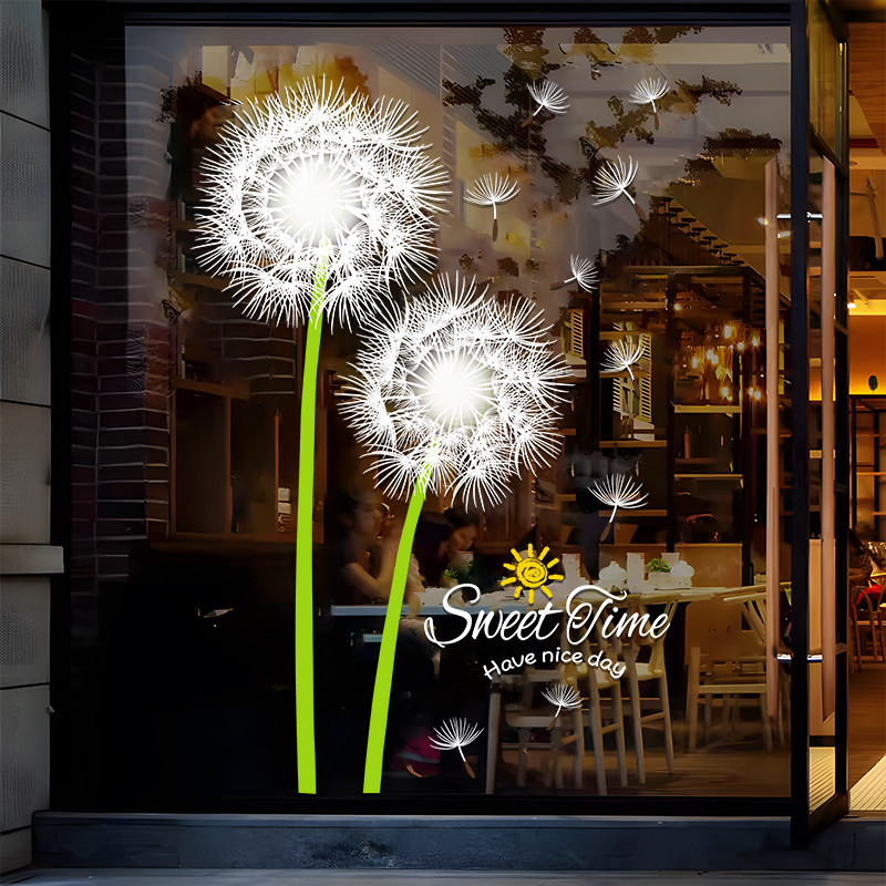 Shopping Mall Clothing Store Decoration Dandelion Glass Sticker ...