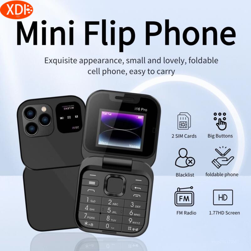 2024 New mini Flip Phone i16 Pro 2G Long Standby Mobile Phone with ...