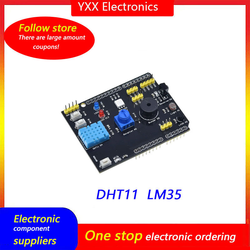 9-in-1 multifunctional expansion board DHT11 temperature and humidity ...
