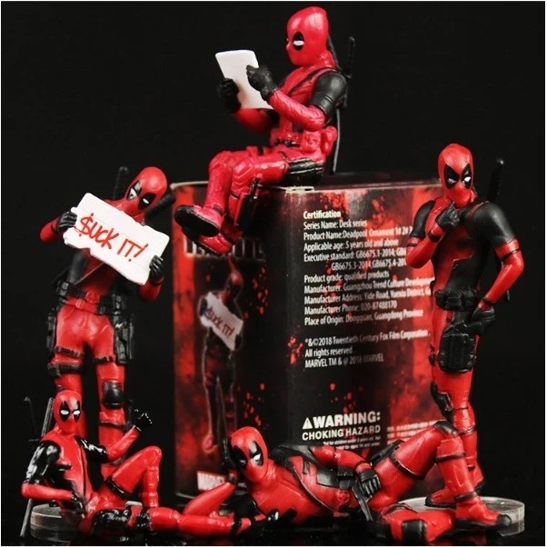 Marvel Deadpool Mini Figure Marvel Avengers X-Men Sit Lie PVC Action ...