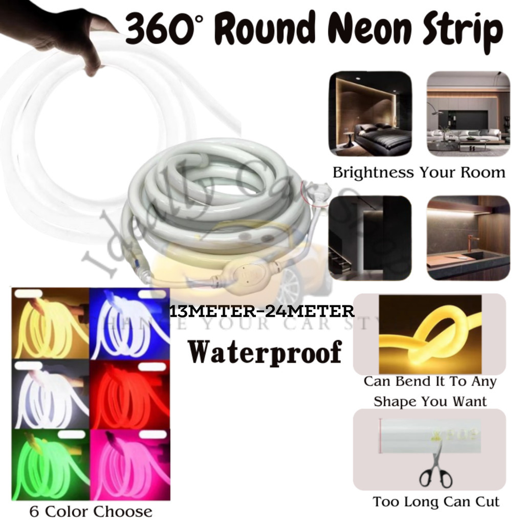 Universal home LED Strip Light 360 Round LED Neon Light AC 220V Outdoor ...
