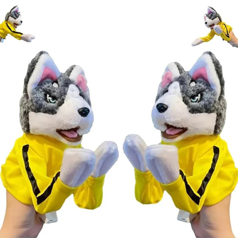 Kung Fu Animal Toy Husky Glove Doll Game Plush Toy Boxer Hand Puppet ...