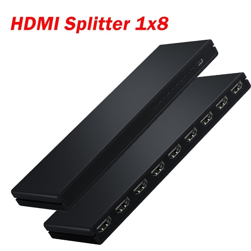 RQ`1x8 HDMI Splitter 1 in 8 Out HDMI Splitter Audio Video Distributor ...