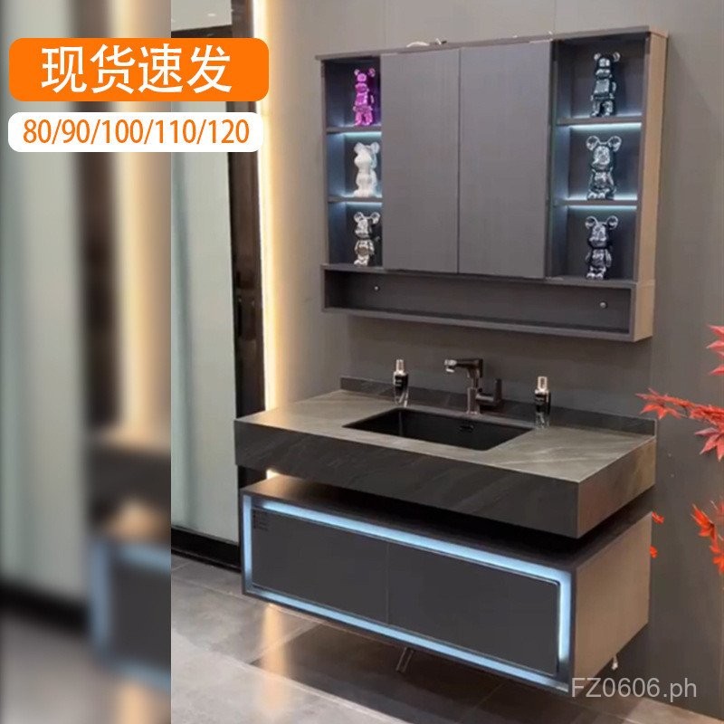 Integrated Bathroom Cabinet Combination Basin Hidden Modern Washstand ...