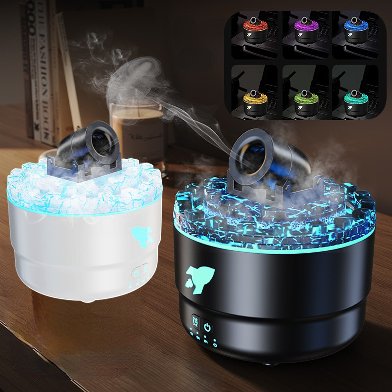 Aroma diffuser Flame lava volcano humidifier Essential oil diffuser ...