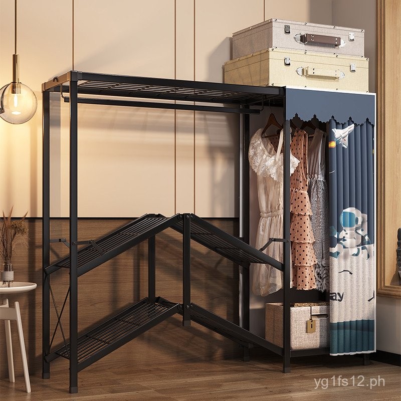 Folding Wardrobe for Home Bedroom Fabric Wardrobe for Rental Room ...
