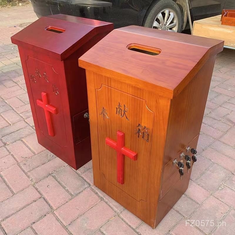Medium Suggestion Box Three Lock Church Music Donation Box Solid Wood ...
