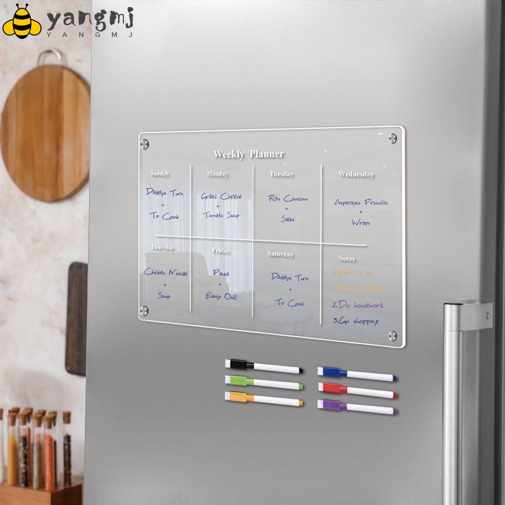 YANGMJ Acrylic Magnetic Message Board, Magnetic Schedule Board Drawing ...