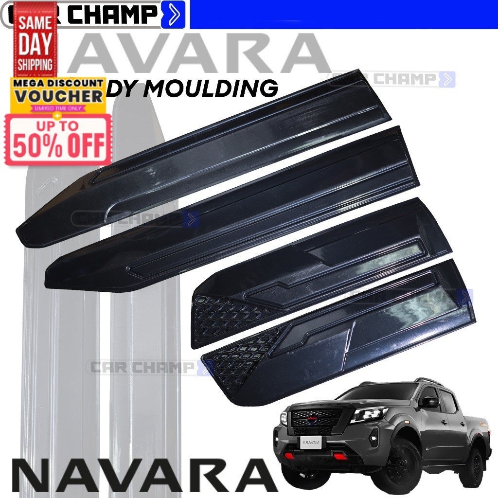 Nissan Navara 2021 to 2025 OEM Side Body Cladding Black 2022 2023 ...