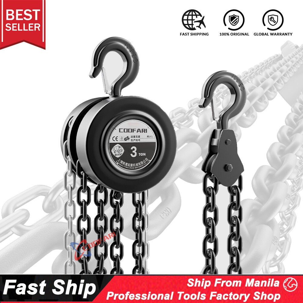 3Ton Chain Block with 3 meters chains Heavy duty Lifting with handle ...