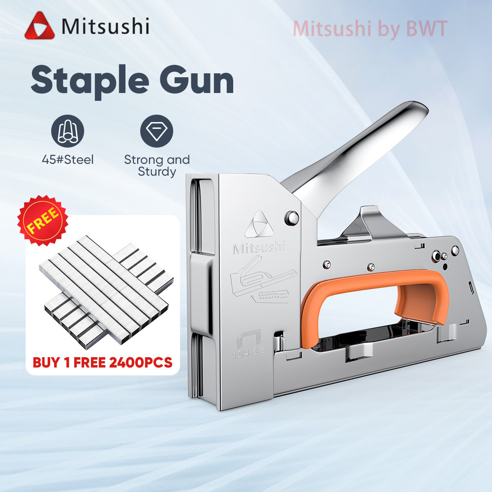 Mitsushi Heavy Duty Staple Gun and Tacker staple- Staple Gun Set with ...