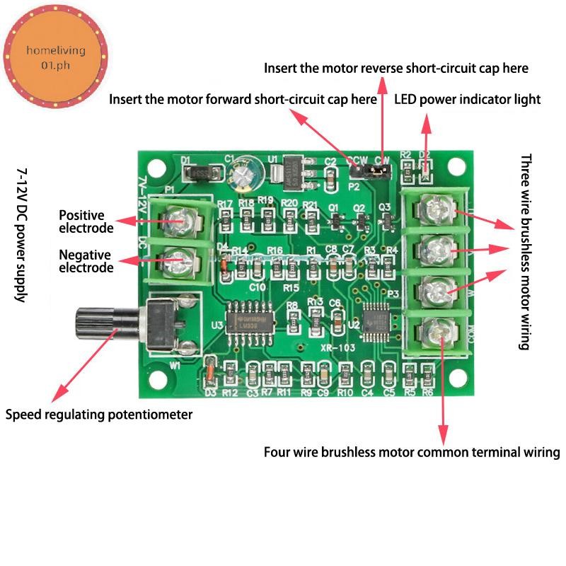 homeliving01 Hard Drive Motor 3/4 Wire 7V-12V Brushless DC Motor Driver ...