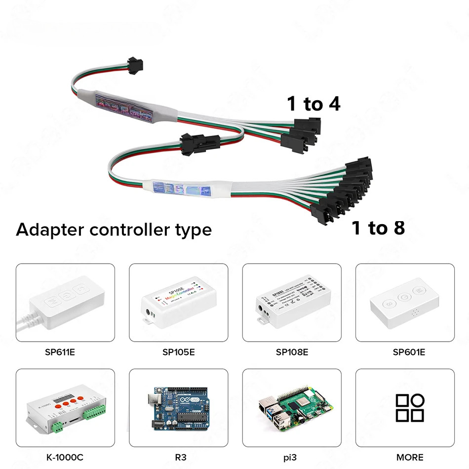 LED-TTL-AMP Mini SPI Signal Amplifier DC 5-24V 4 or 8 Output Sync ...