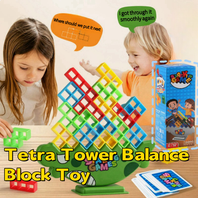 Tetra Tower Balance Block Toy Stacking Building Assembly Toy for Kids ...