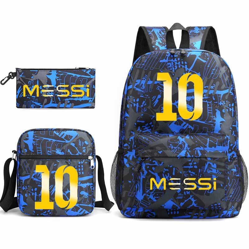 New Lionel Messi Rio Messi peripheral print school bag 3-piece pencil ...