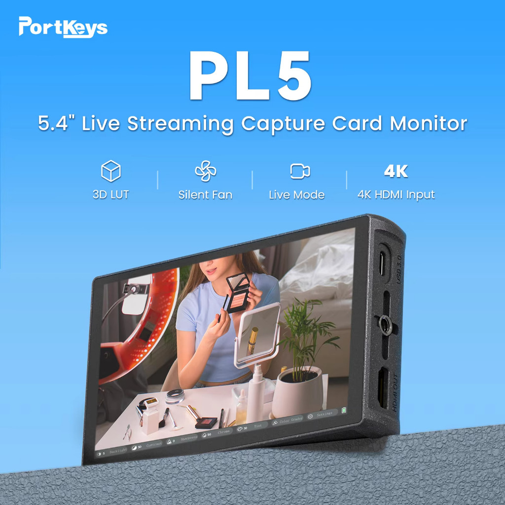 Portkeys PL5 5.4‘’ 500nits Live Streaming Monitor with Capture Card ...