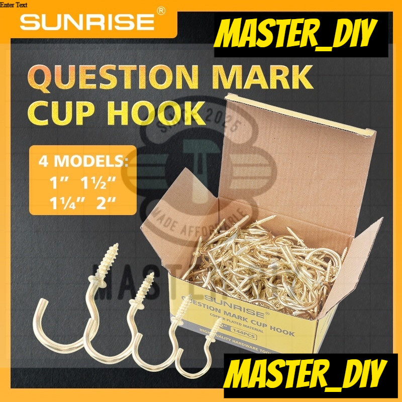 HEAVY DUTY Sunrise BRASS Question mark HOOK/Curved hook/J-hook/Ceiling ...