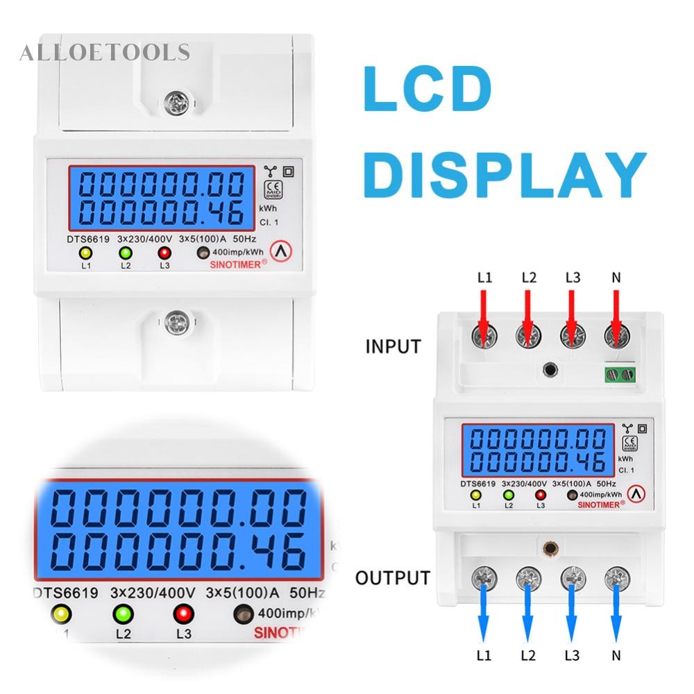 Din Rail 3 Phase 4 Wire Energy Meter KWh Meter Watt Kwh Frequency Power Meter [alloetools.ph ...