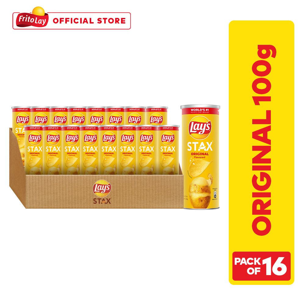 [CASE] Lay's Stax Original Potato Chips 100g - Pack of 16 | Shopee Philippines