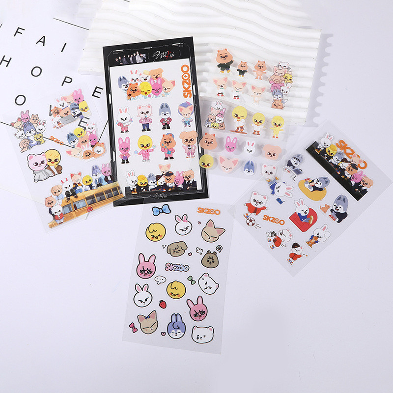 Stray Kids Cartoon Style Star Creative Handbook Mobile Phone Luggage ...