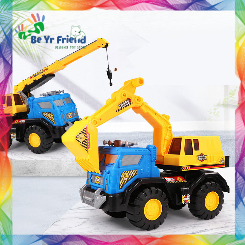 40cm+ Large Construction Vehicle Toys Set - Realistic Excavator, Dump ...