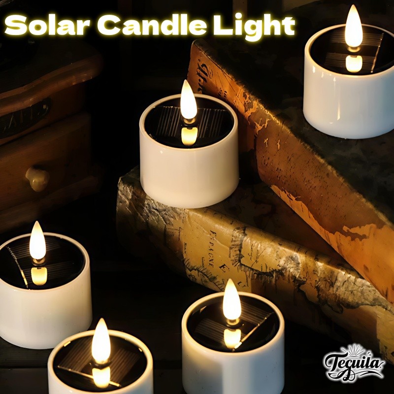 Solar Candle Lights LED Flameless Candle Light Outdoor Waterproof Solar ...
