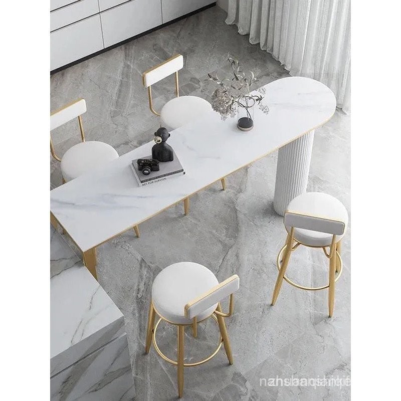 Light Luxury Rock Slab Bar Table Open Kitchen Island Dining Table ...