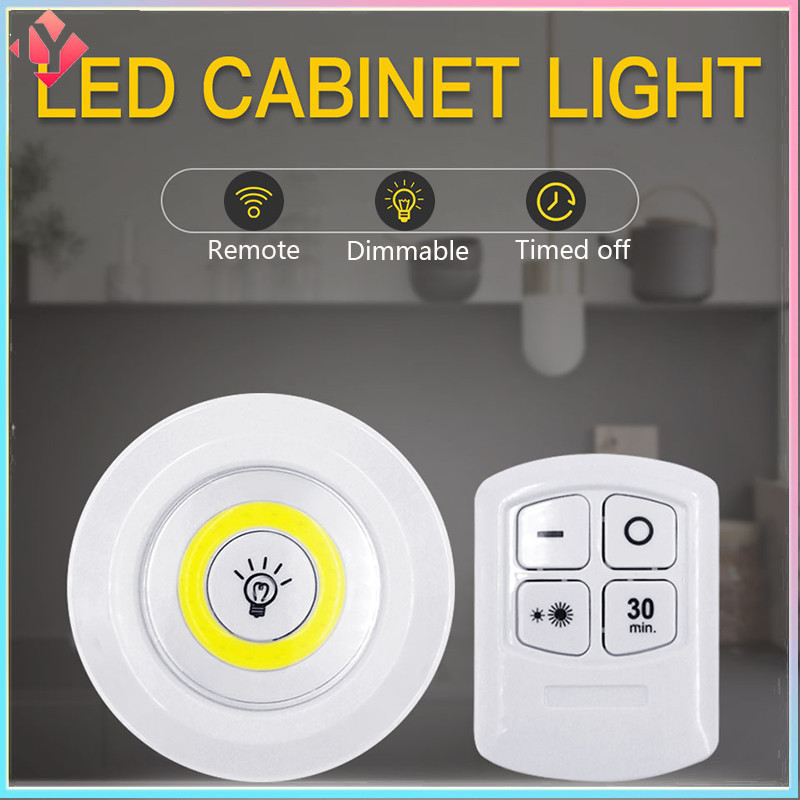 LED Cabinet Light Remote Control Lamp High Light Dimmable Night Light ...