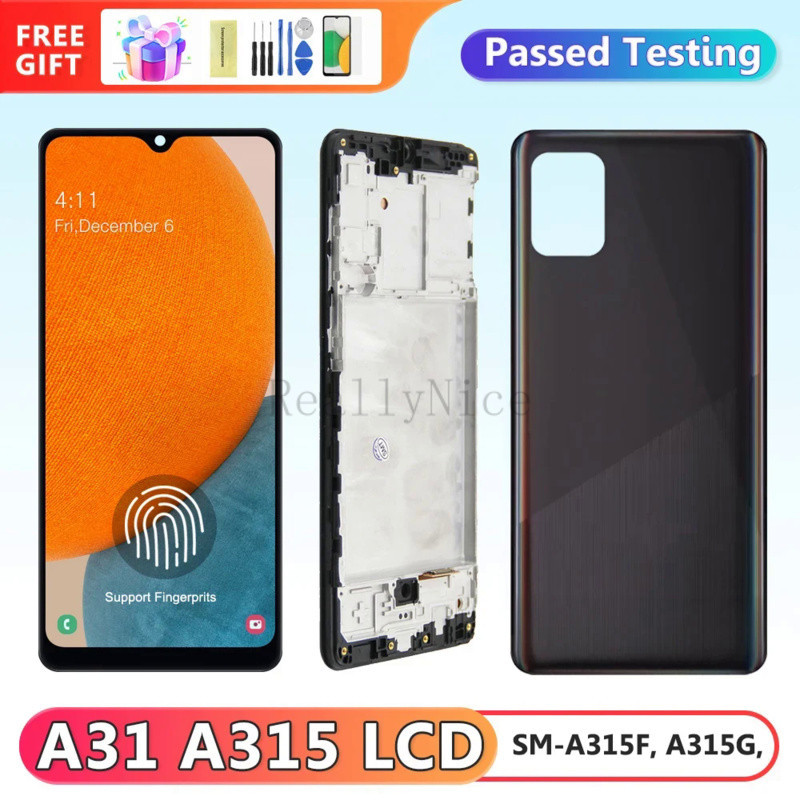 AMOLED A31 Display with Frame, for Samsung Galaxy A31 A315 A315F A315G Lcd Display Digital Touch ...