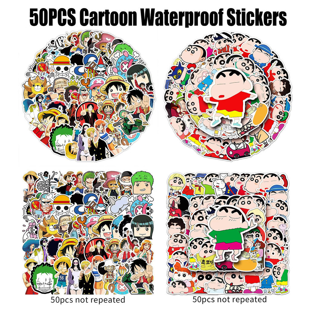 50pcs/Set Not Repeated Cartoon Sticker for Water Bottle Tumbler DIY Car ...