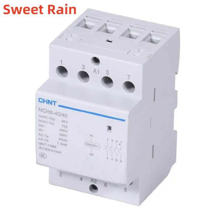 CHINT Modular AC Contactor NCH8-40/40 4 Normally Open Household Communication Contactor 220V 40A ...