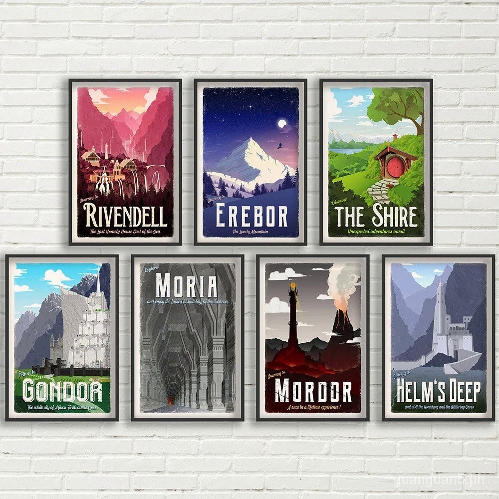 Erebor Wall Art Canvas Painting Middle Earth Landscape Gondor Rivendell ...