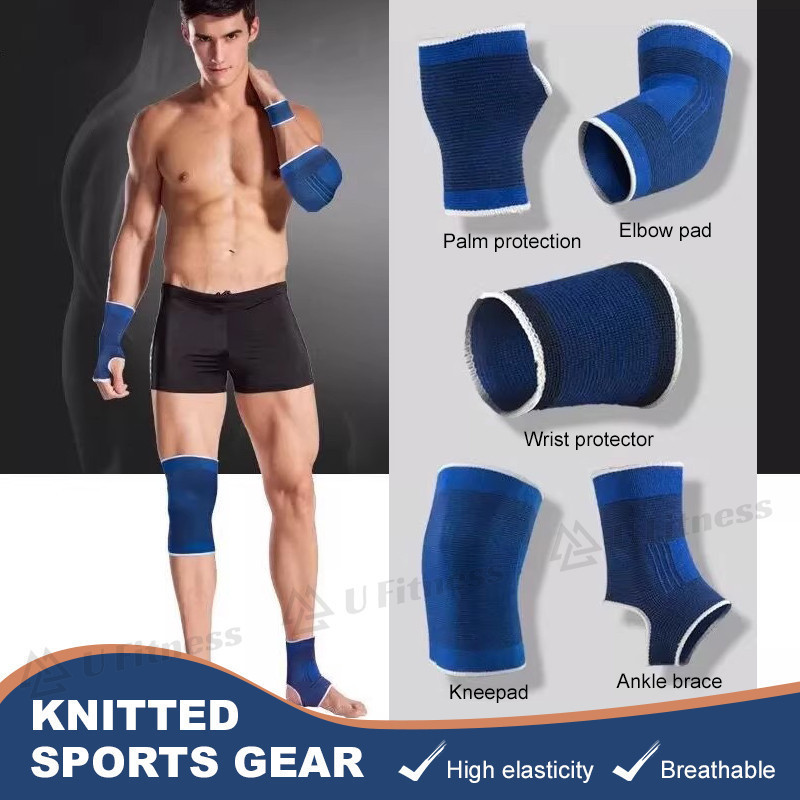 Sports Elbow Knee Pad Palm Guard Hand Bracer Ankle Wrist Support Gym ...