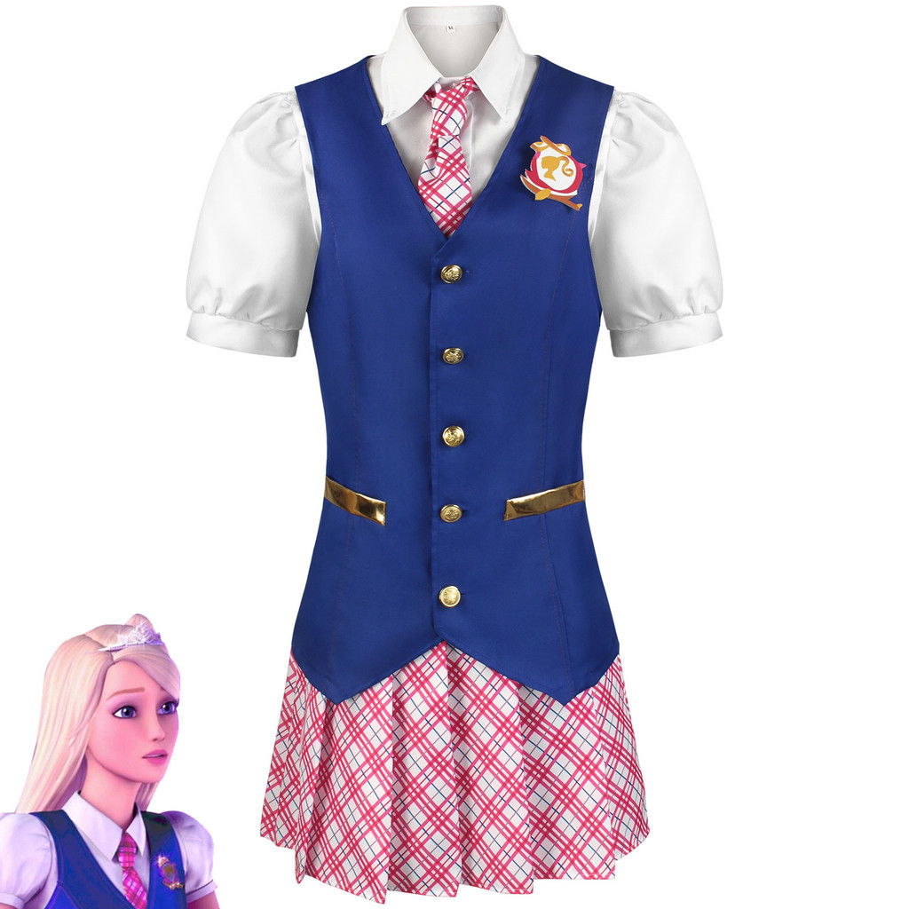 Movie Barbie cos Uniform Princess College Uniform Delancy Barbie Dress ...