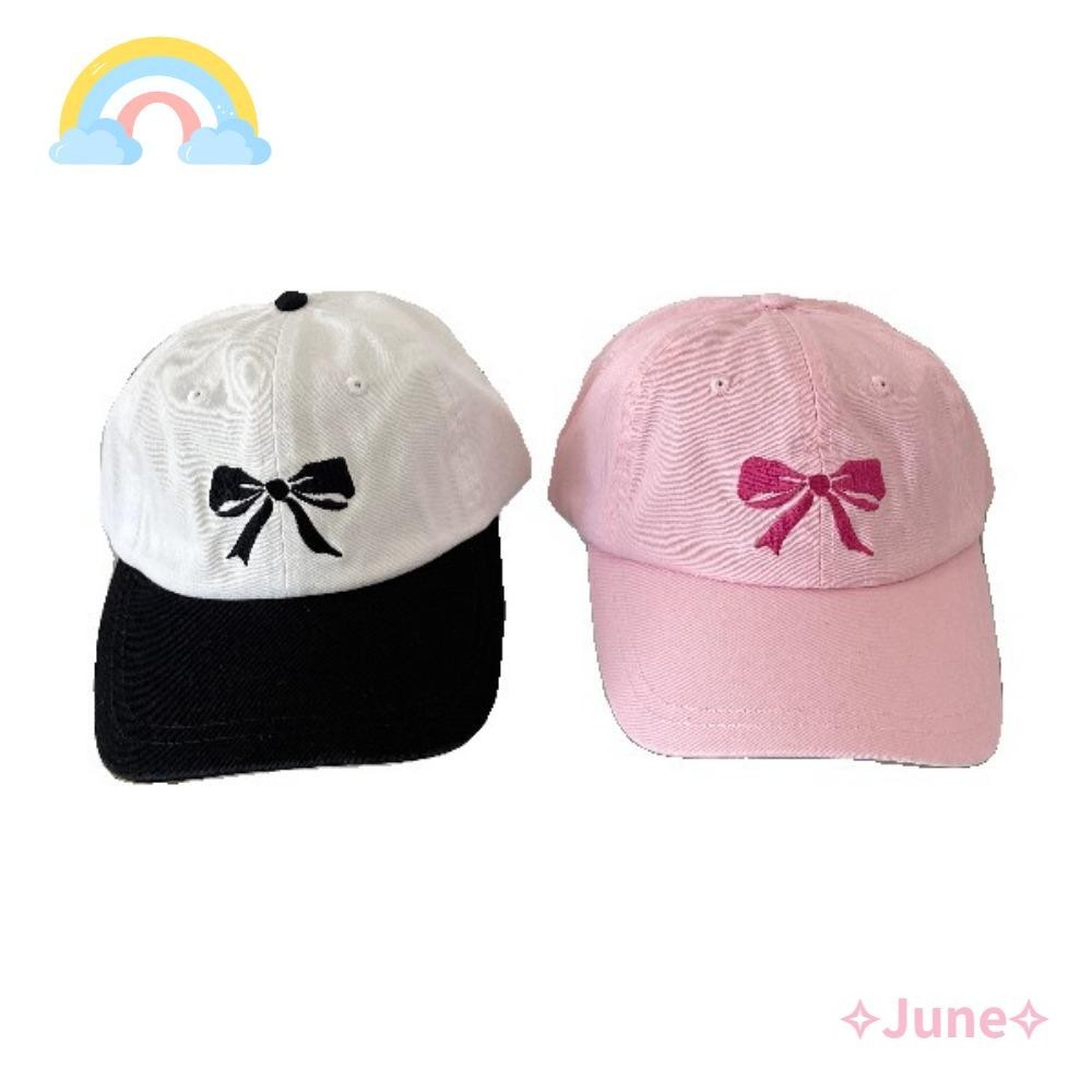 JUNE Sun Hat, Flat Eaves Retro Style Baseball Cap, Adjustable Ribbon ...