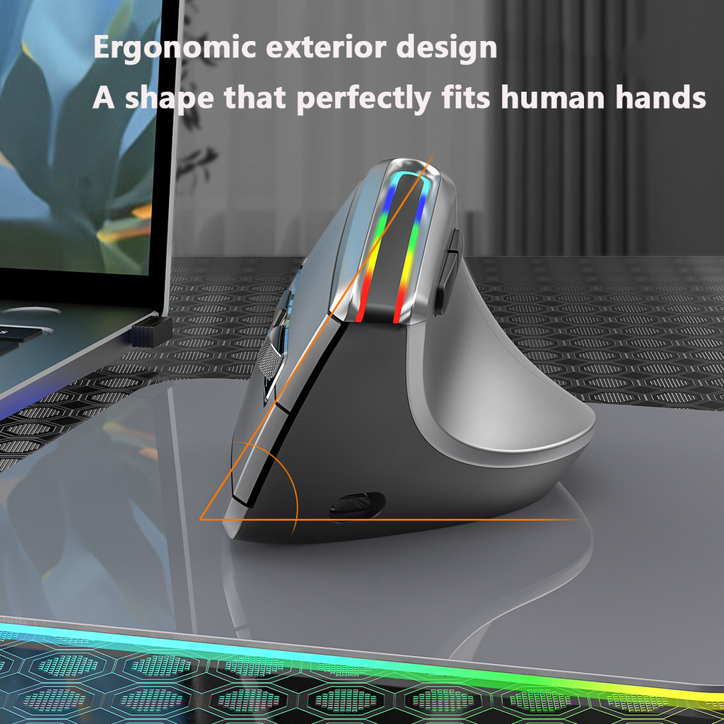 Bluetooth Wireless Vertical Mouse Ergonomic Mouse RGB Right Hand ...