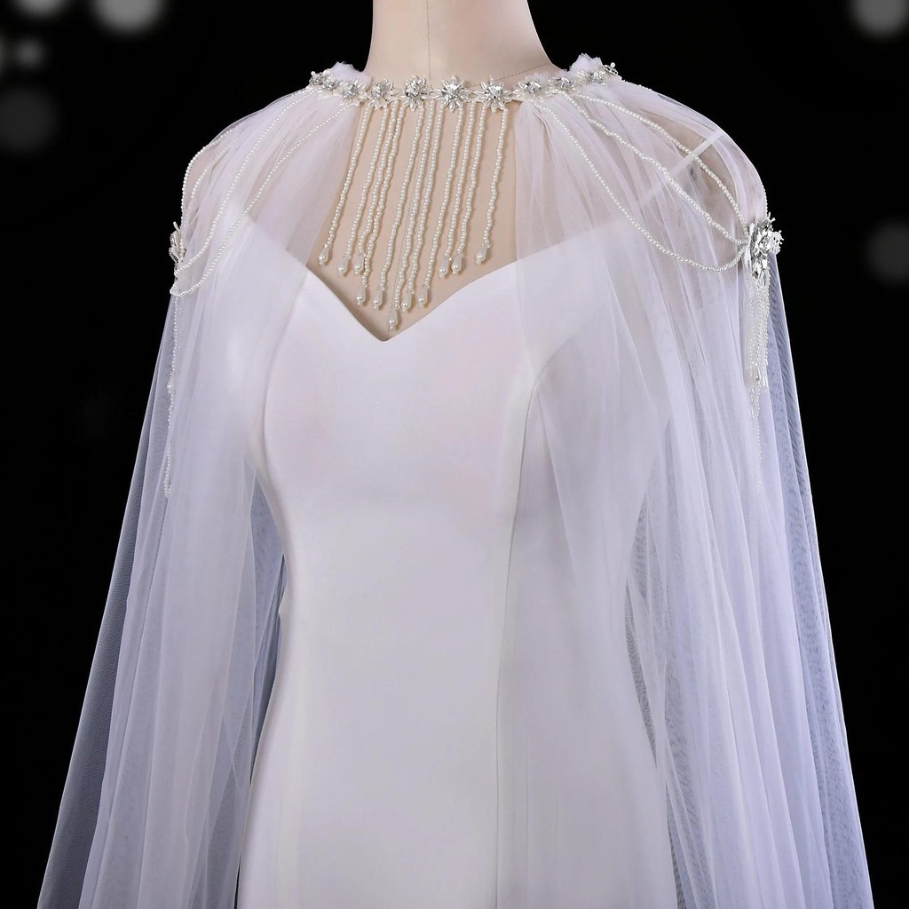 Wedding Cape Veil Bridal Bolero Women's Jacket Cloak Covers Shoulders ...