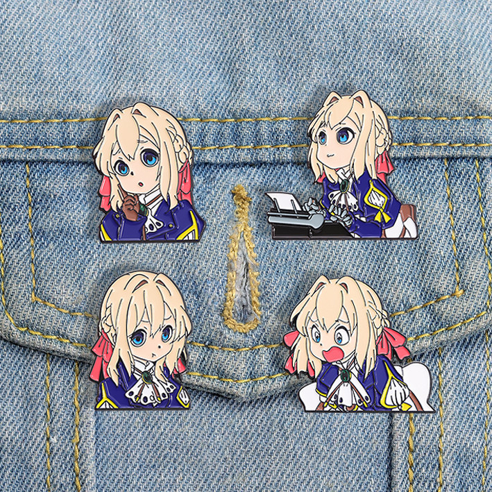 Violet Cute Cartoon Character Metal Badge Anime Violet Evergarden ...