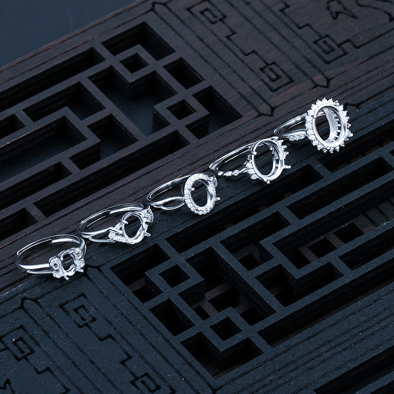 S925 Sterling Silver Ring Frame | Men's and Women's Ring Setting DIY ...