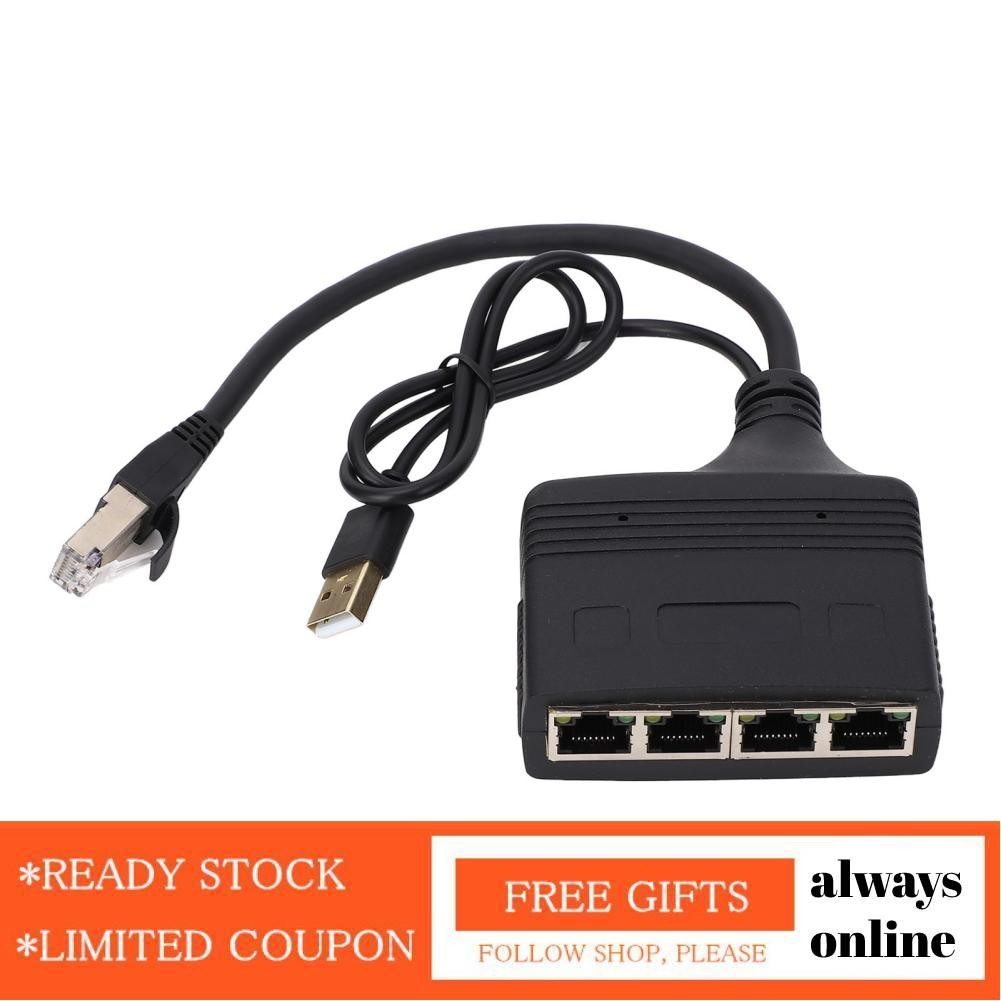 Alwaysonline Gigabit Splitter 1000Mbps Compact Network Ethernet 1 in 4 ...