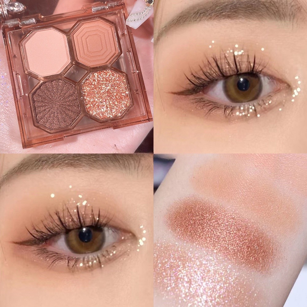4 Colors Eyeshadow Palette Beauty Waterproof Sweat Proof Long-lasting ...